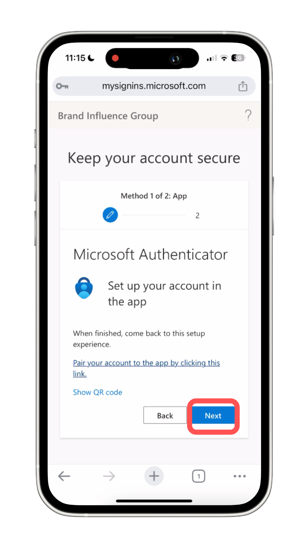Microsoft Authenticator Install and Set up guide – BIG [Brand Influence ...